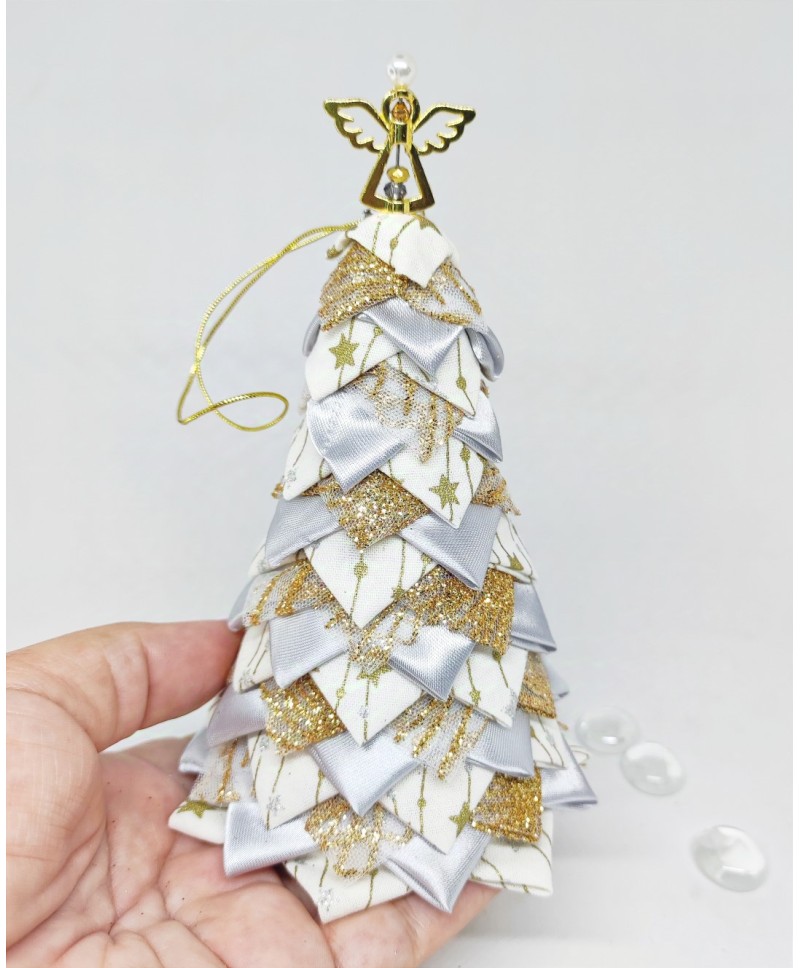 Gold & Silver Mini tabletop tree - Ada Quilted Creations