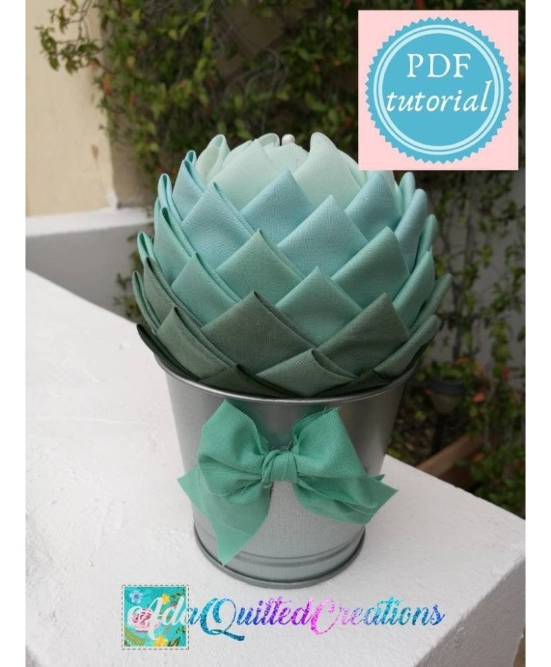 Flower in a pot pattern - PDF tutorial - Ada Quilted Creations