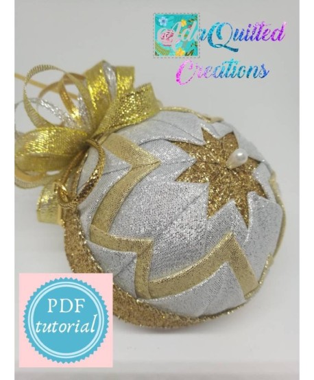 Basic star quilted ball pattern - PDF tutorial - Ada Quilted Creations
