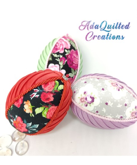 Kimekomi and folded fabric egg pattern- PDF tutorial - Ada Quilted ...