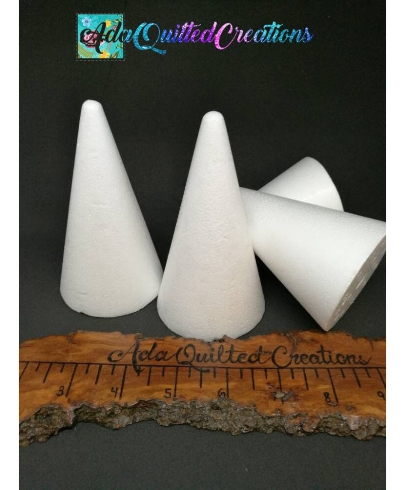 Mini styrofoam cones 12.5 cm (4.92") - set of 8 - Ada Quilted Creations