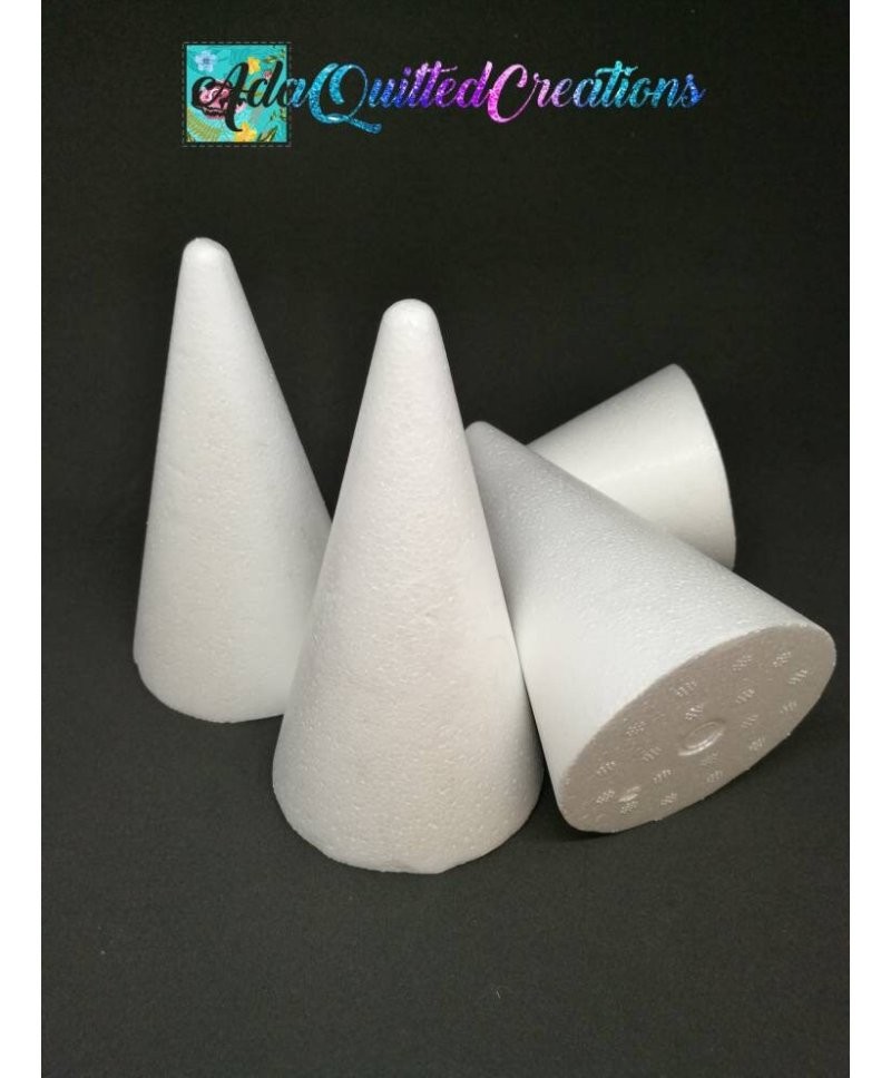 Mini styrofoam cones 12.5 cm (4.92") - set of 8 - Ada Quilted Creations