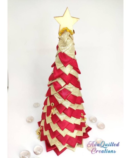 Red and Gold tabletop tree - Ada Quilted Creations